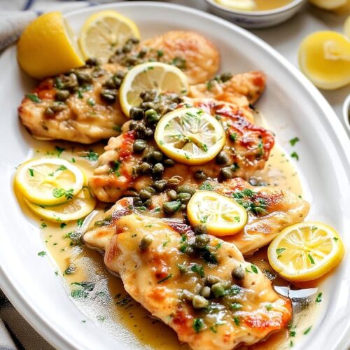 Lemon Chicken Piccata with Capers & Butter Sauce - abbysrecipes.com