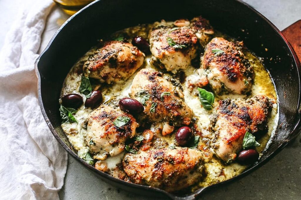 Baked Pesto Chicken Recipe - Easy & Delicious - abbysrecipes.com