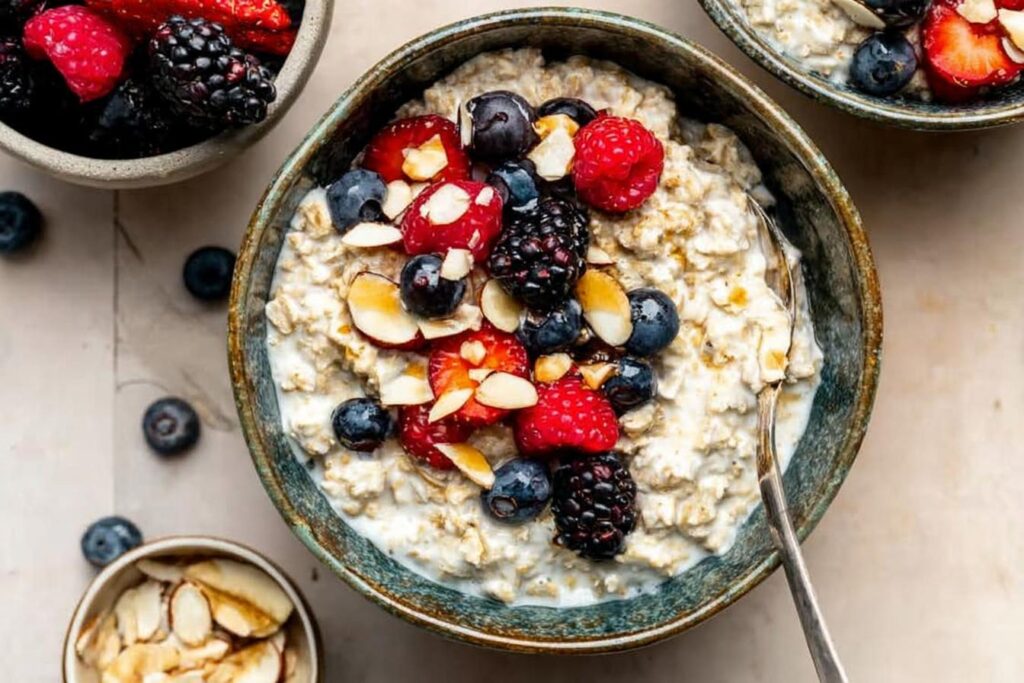 Cottage Cheese Overnight Oats - Quick and Healthy Recipe - abbysrecipes.com