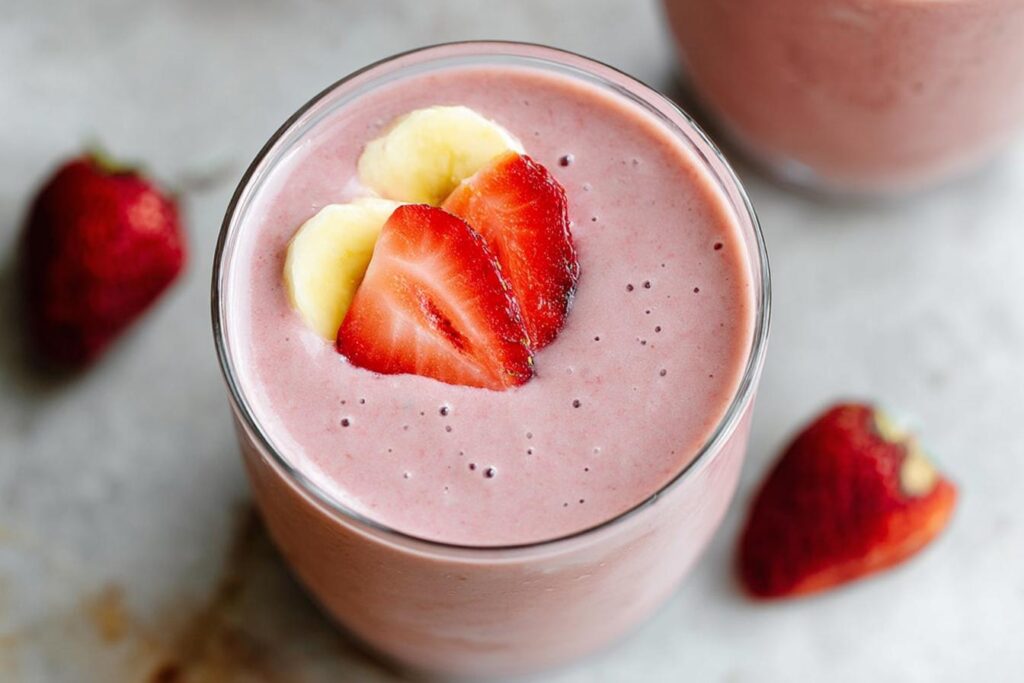 Easy Strawberry Smoothie - Quick & Delicious Recipe - abbysrecipes.com