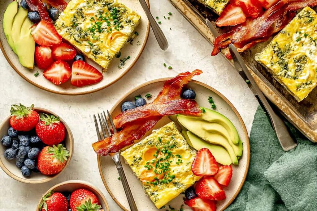 High Protein Sheet Pan Eggs with Cottage Cheese and Veggies Recipe ...