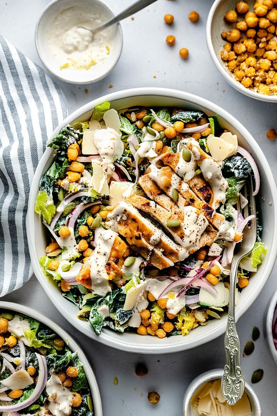 Kale Caesar Salad - Fresh and Flavorful - abbysrecipes.com