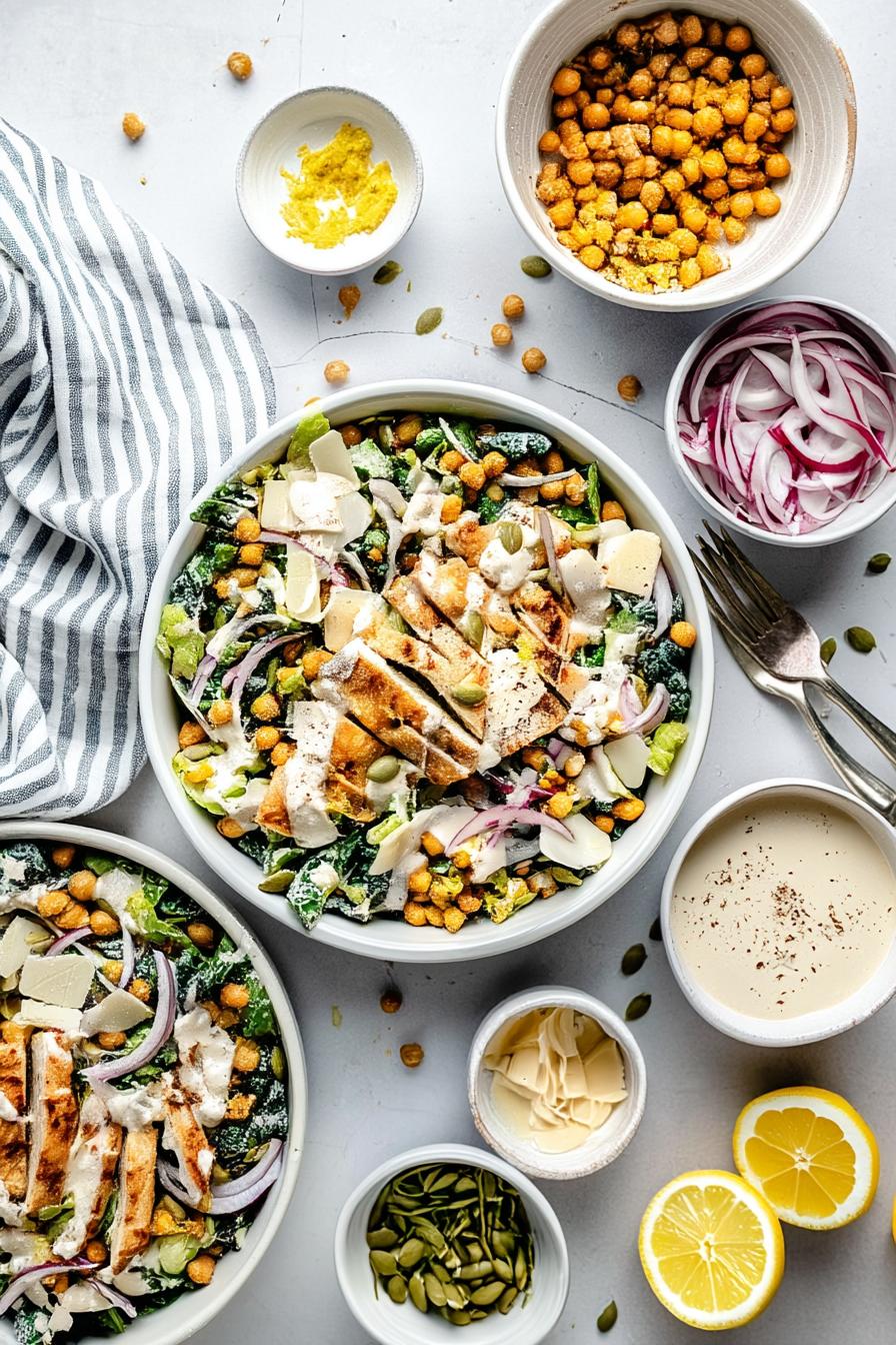 Kale Caesar Salad - Fresh and Flavorful - abbysrecipes.com