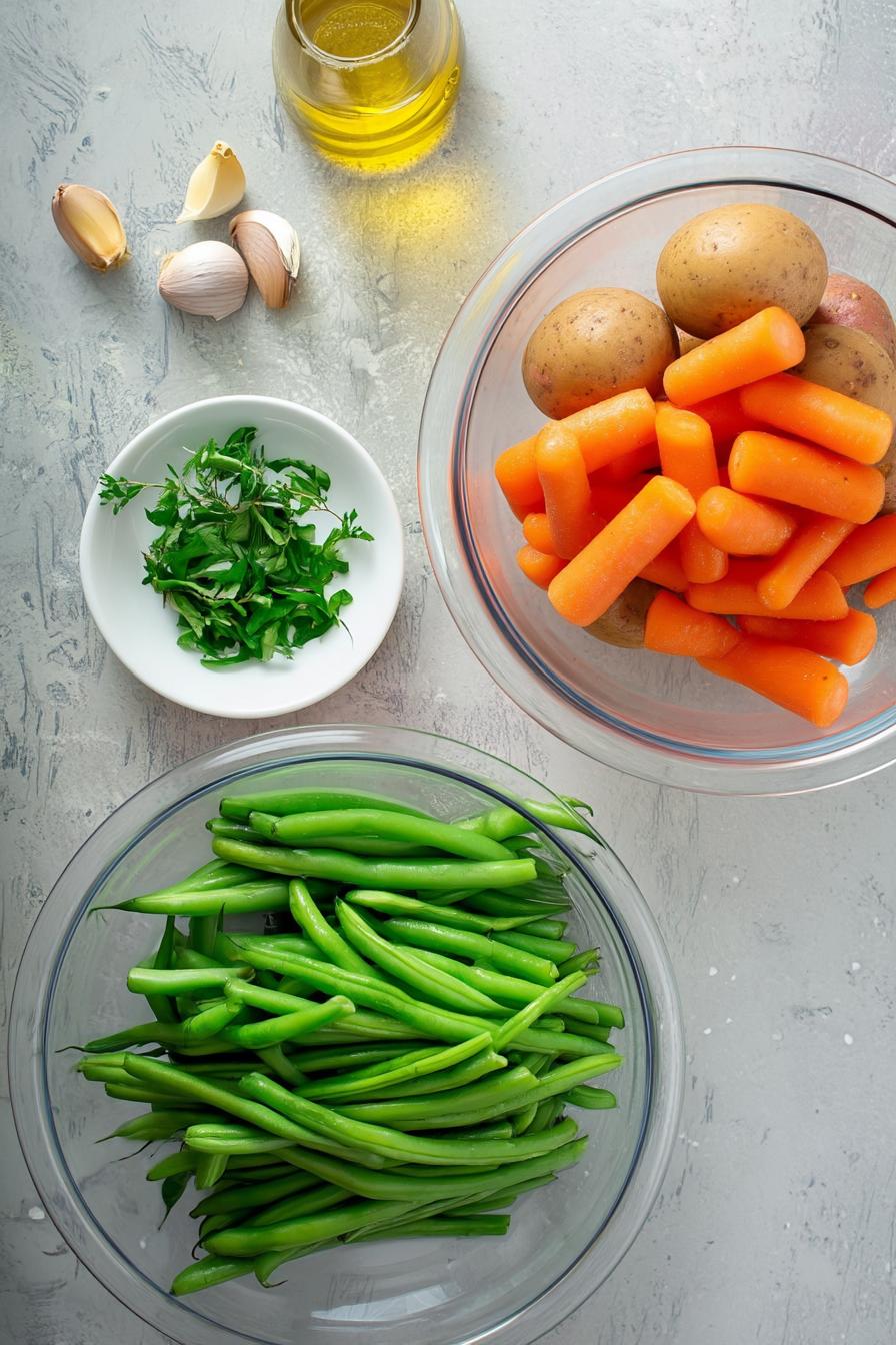 Sheet Pan Oven Roasted Potatoes Green Beans and carrots Recipe ...