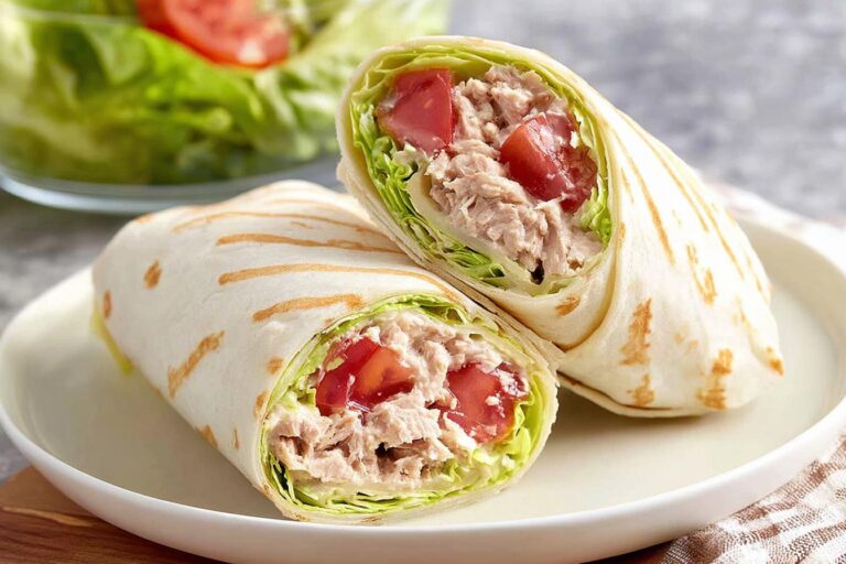 Tuna Wrap Quick Lunch Recipe - abbysrecipes.com